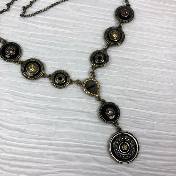 NRT | Jewelry | Vintage Nrtavon Bronze Lariat Necklace Gemstones | Poshmark